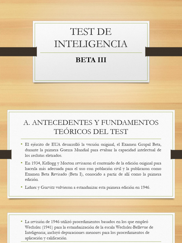 Test de Inteligencia Beta III: Guía Completa | PDF | Escala de ...