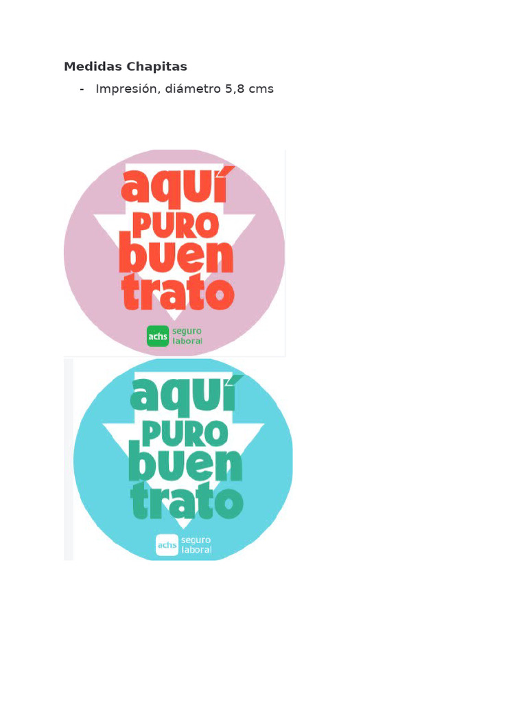 Medidas Chapitas | PDF