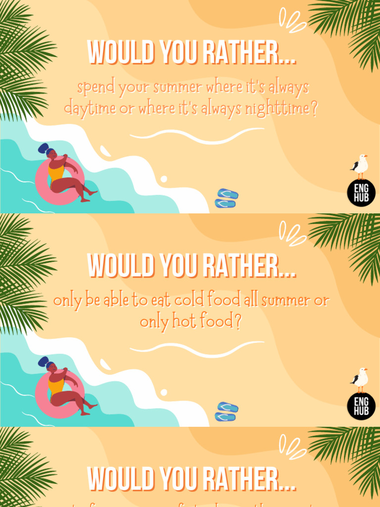 A2-B1 Summer Would You Rather | PDF