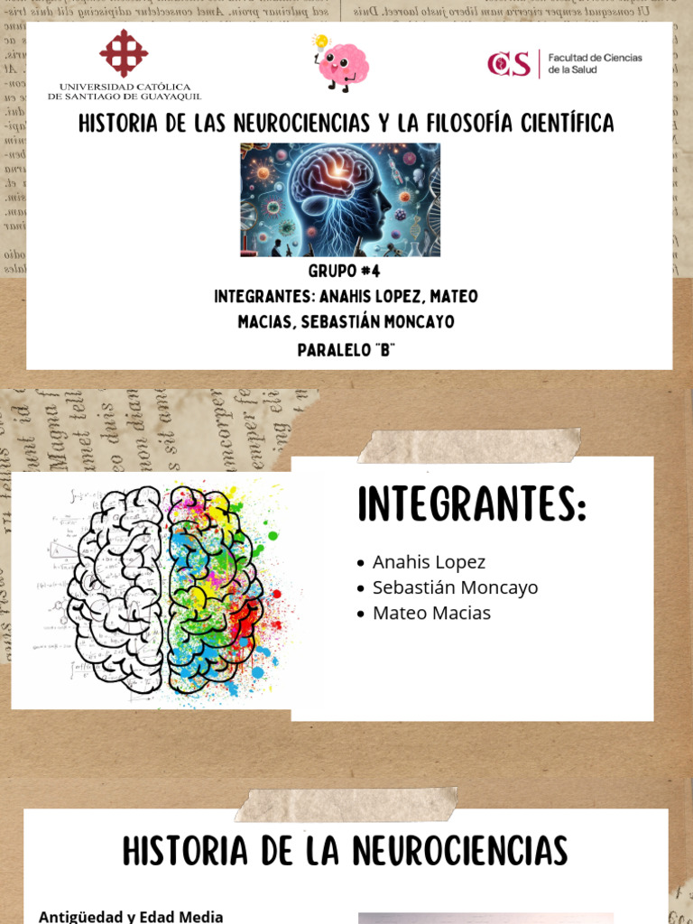 Grupo #4 Historia de Las Neurociencias y La Filosofía Científica. Presentación. Paralelo B | PDF ...