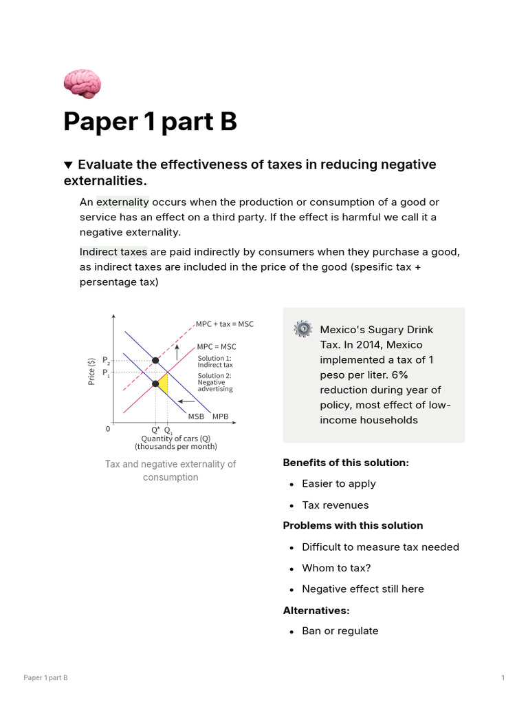 Paper 1 Part B | PDF | Externality | Taxes