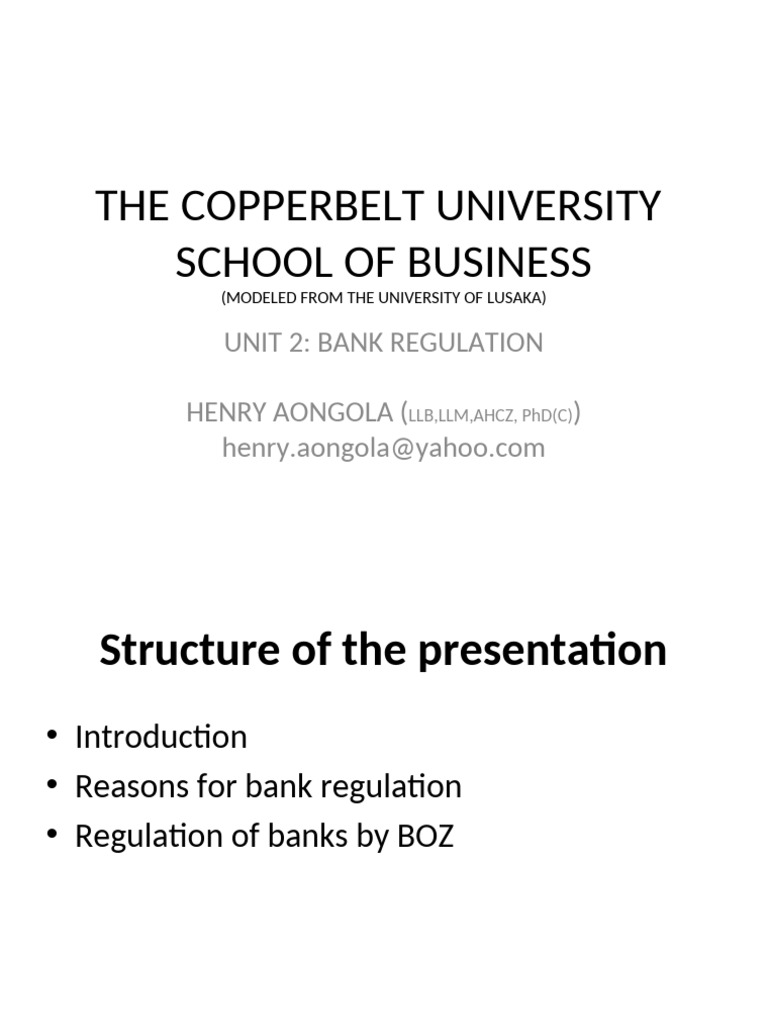 Unit 2 - Bank Regulation | PDF | Banks | Loans