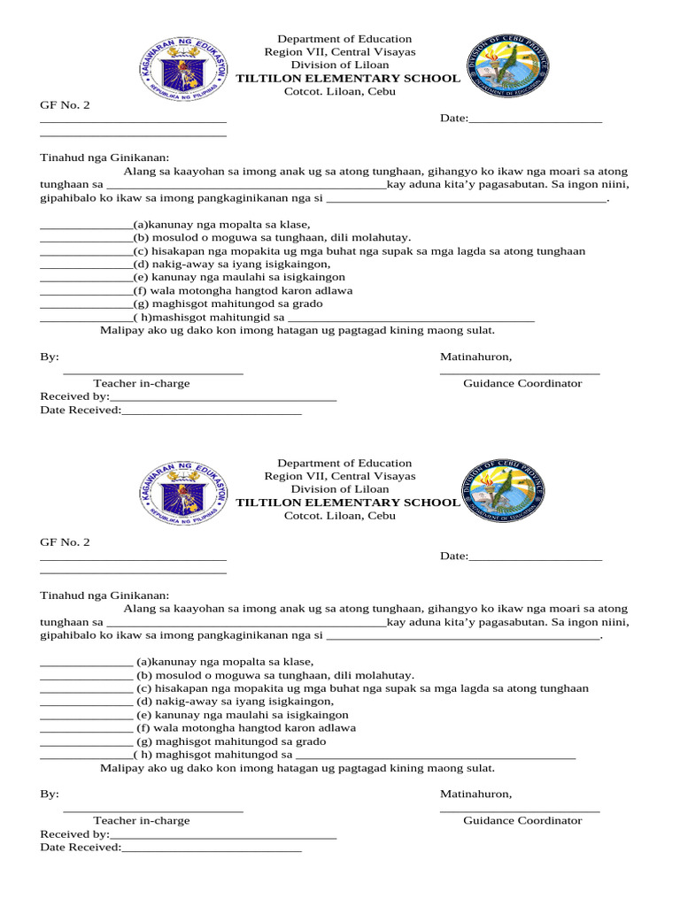 Guidance-Form-2 | PDF