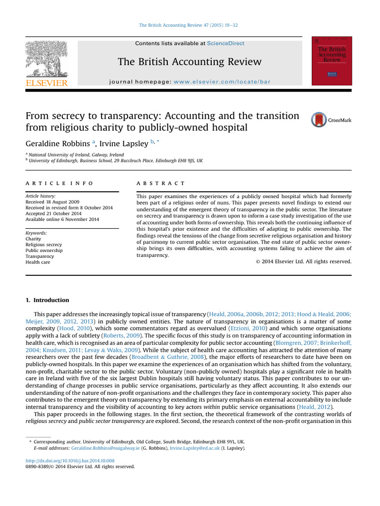 Artikel | PDF | Hospital | Transparency (Behavior)