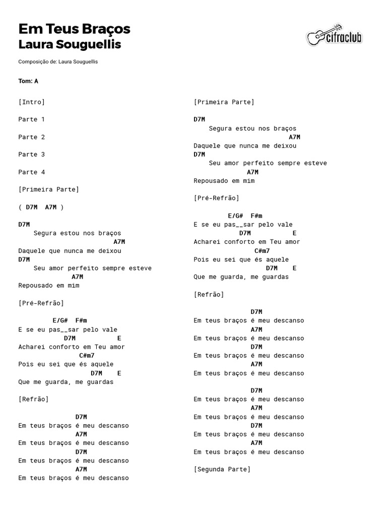 Cifra Club - Laura Souguellis - em Teus BraÃ Os | PDF