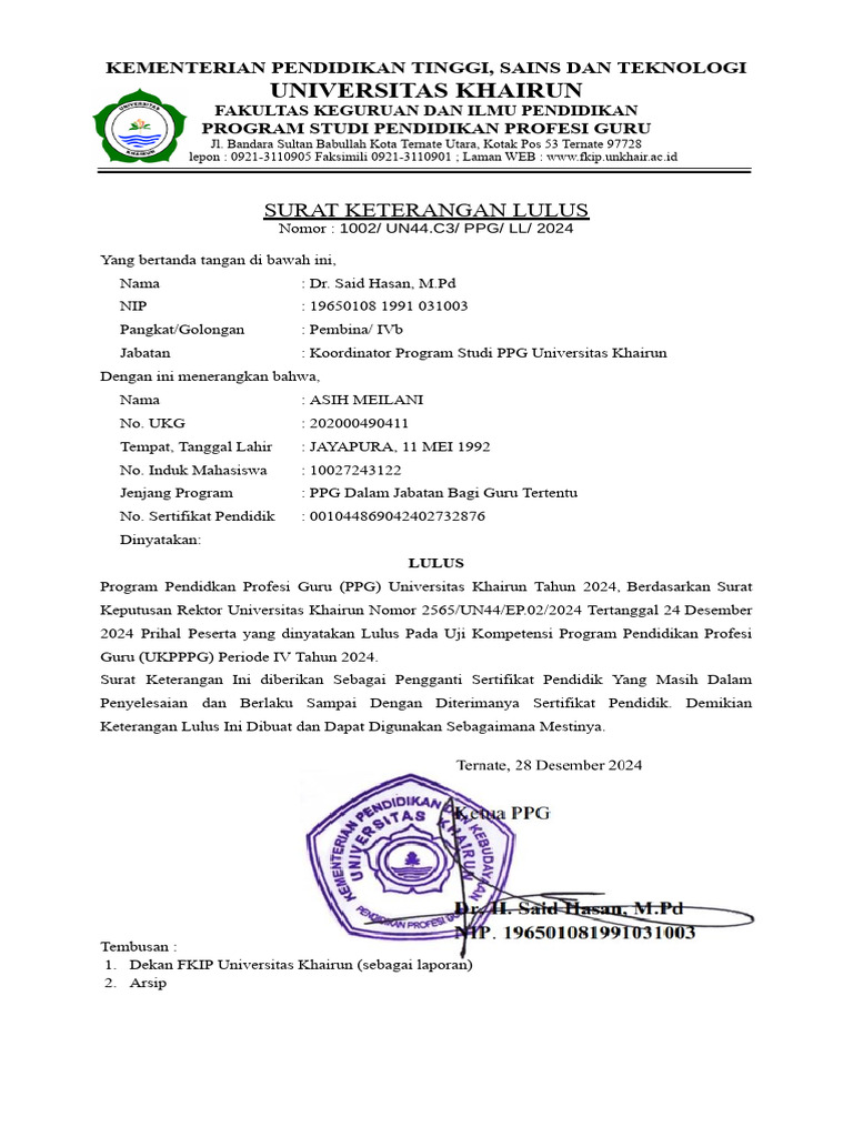 No UKG - (2763) ASIH MEILANI | PDF