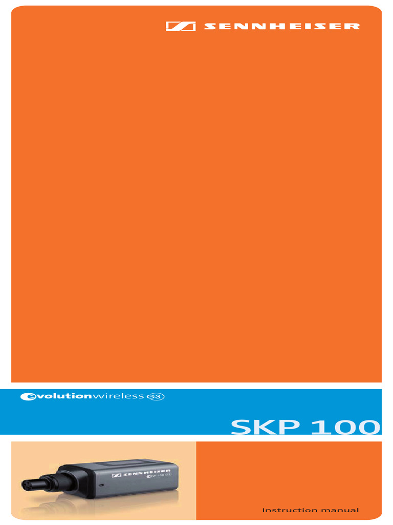 SKP 100 G3 Transmitter Manual | PDF | Transmitter | Microphone