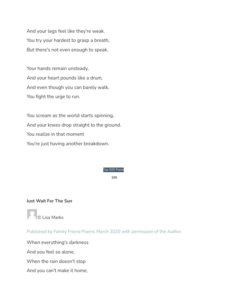 Overcoming Emotional Breakdown in Poetry | PDF