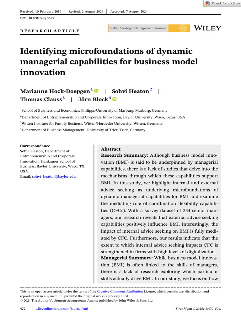 Strategic Management Journal 2024 Hock Doepgen Identifying
