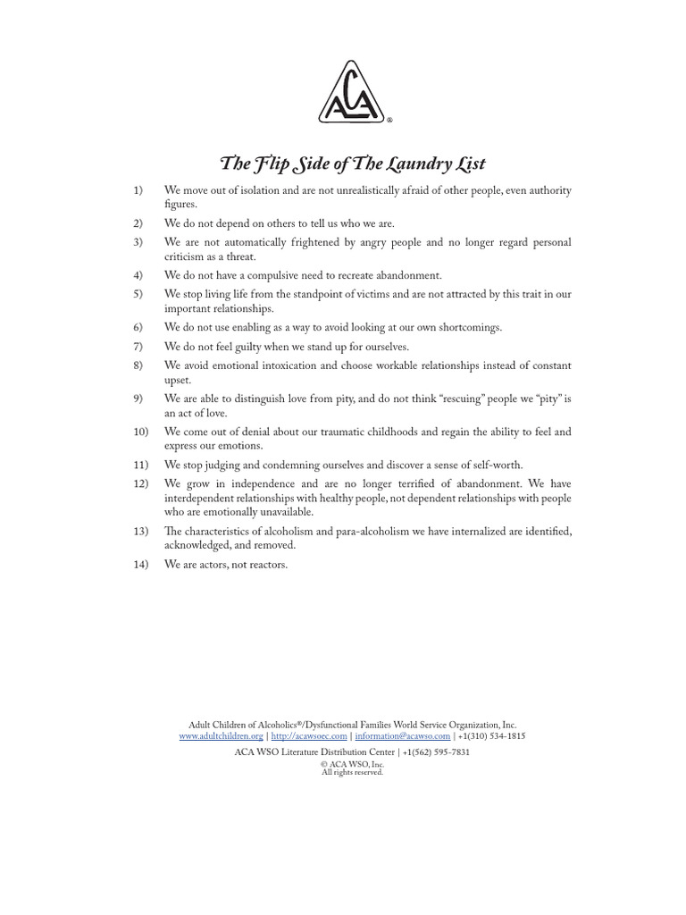 The Flip Side Laundry List EN-US A4 | PDF