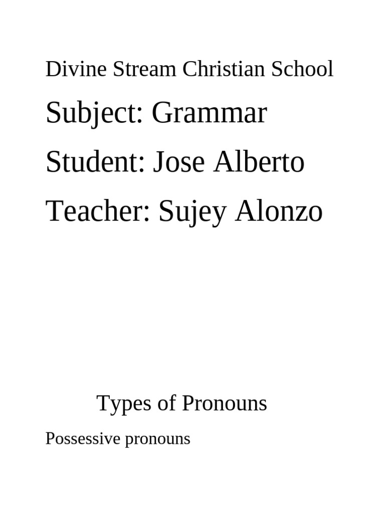 Album About The Types of Pronouns | PDF | Pronoun | Grammatical Number