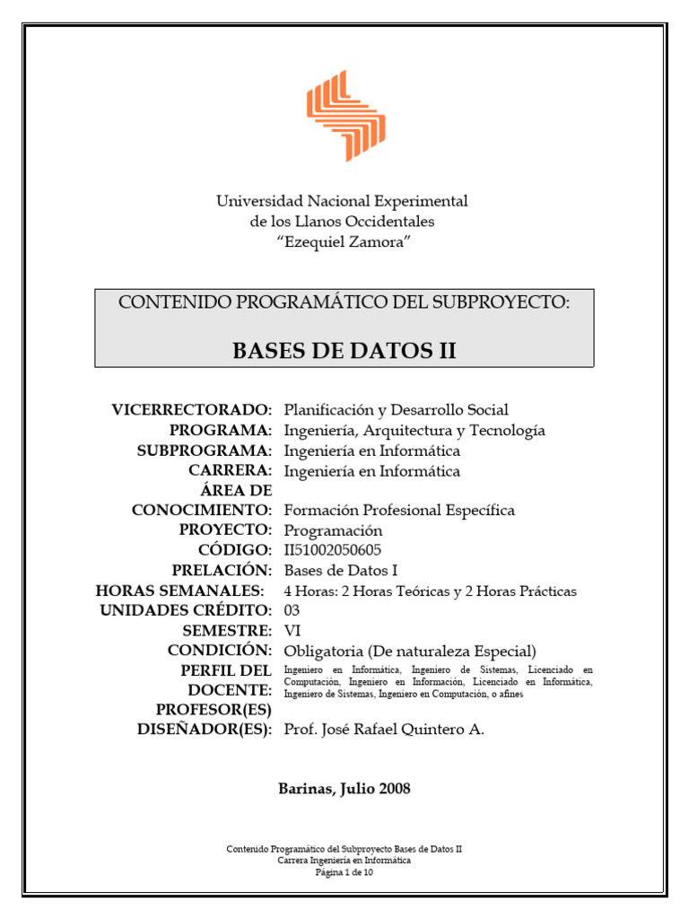 Contenido Base de Datos 2 | PDF | Bases de datos | Objeto (informática)