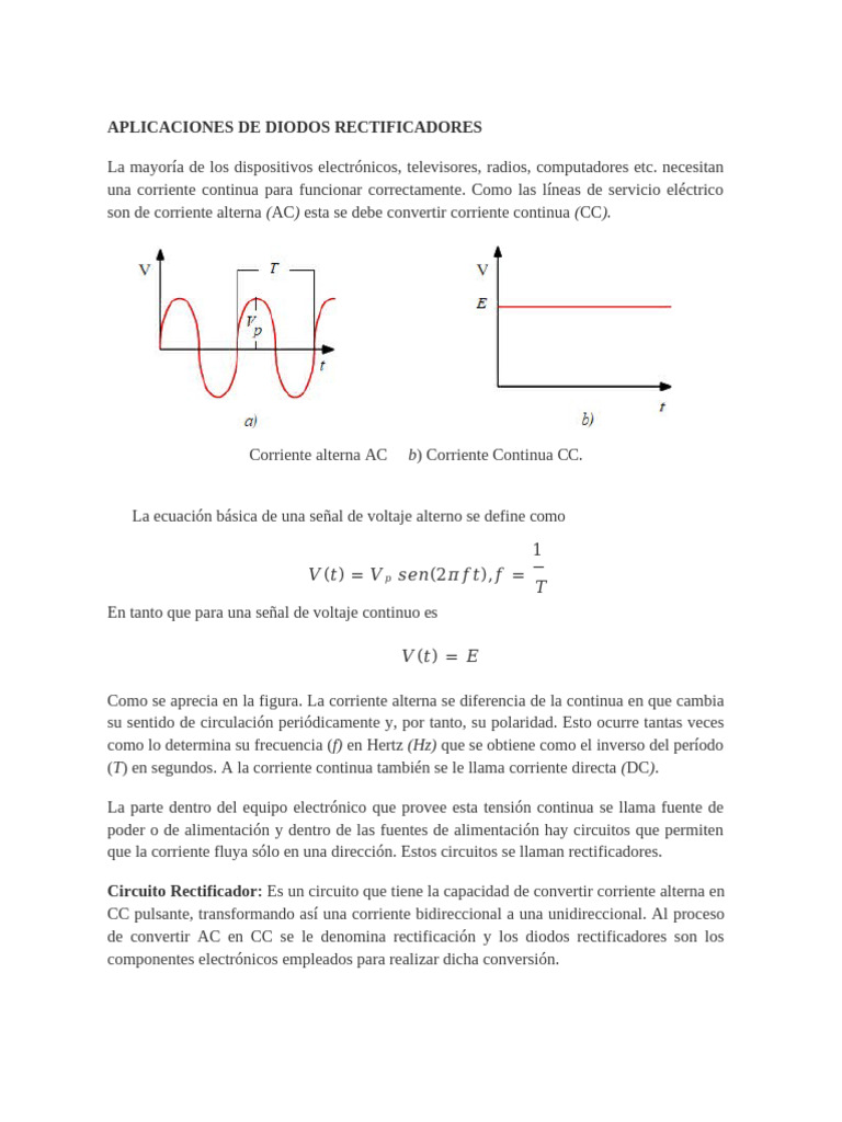 Cicuitos Rectificadores | PDF | Rectificador | Corriente continua