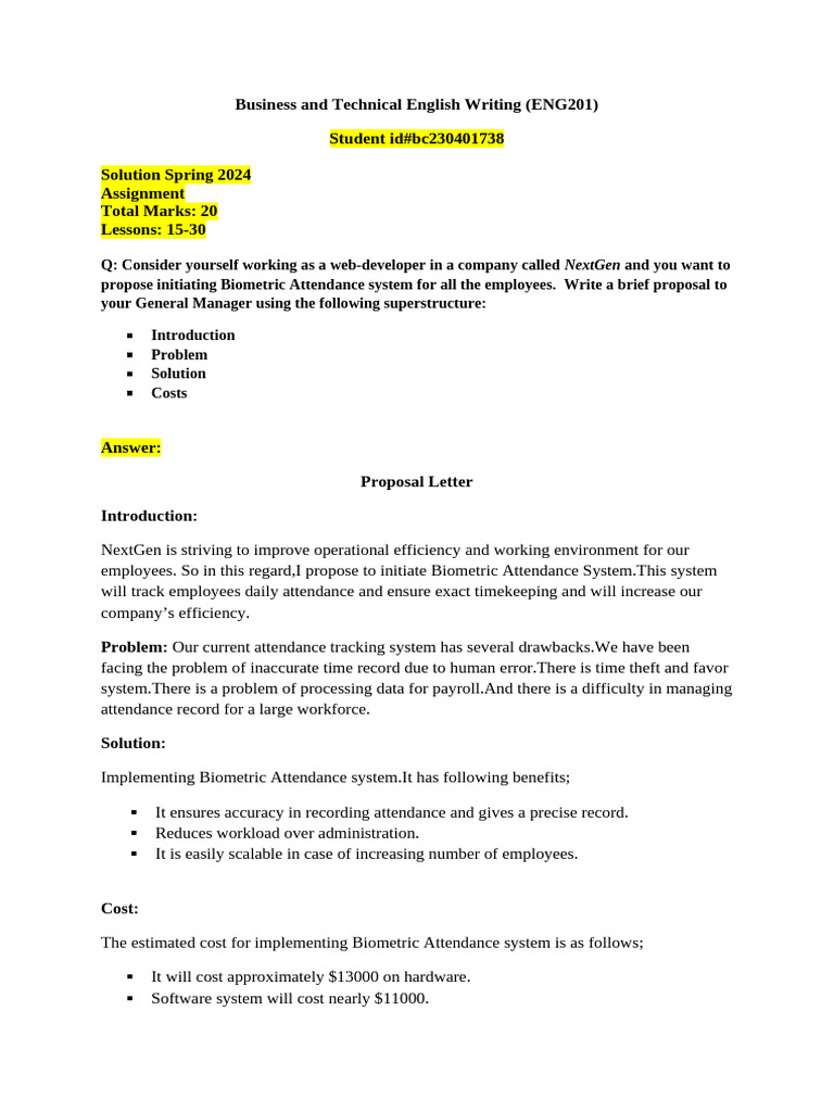 Solution File Spring 2024 - ENG201 - 1 | PDF