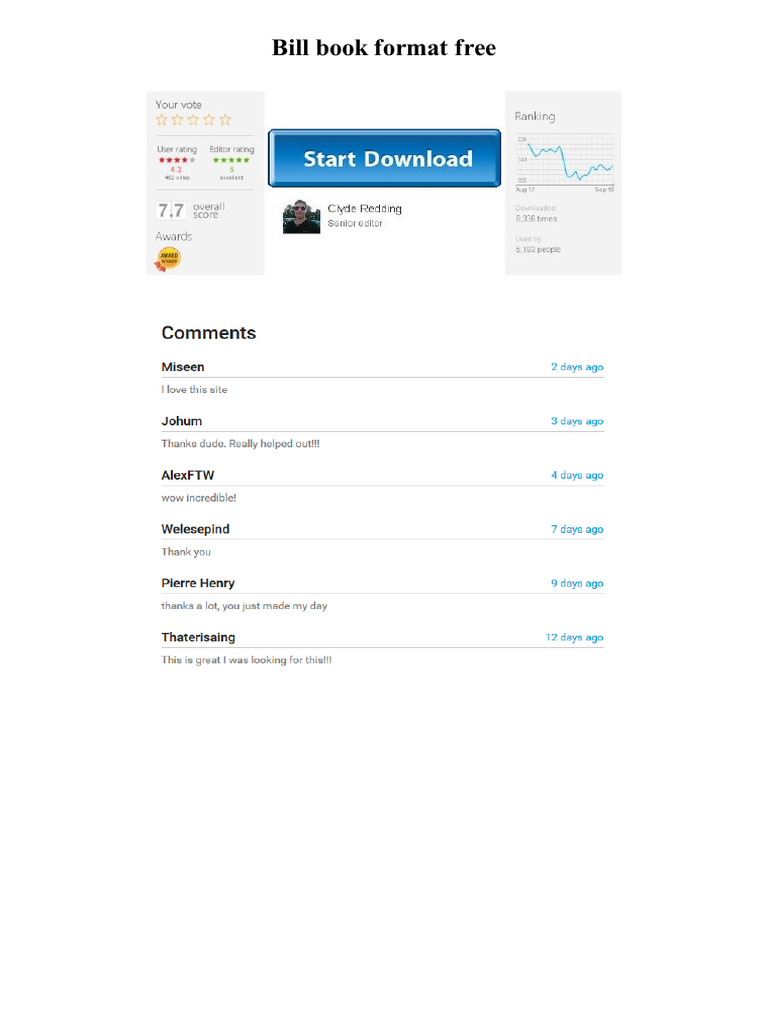 Bill Book Format Free | PDF