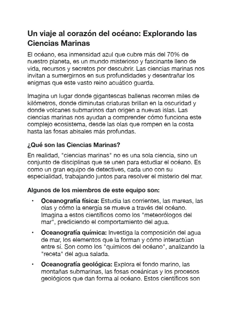 El Corazón Del Océano | PDF | Mar | Océanos