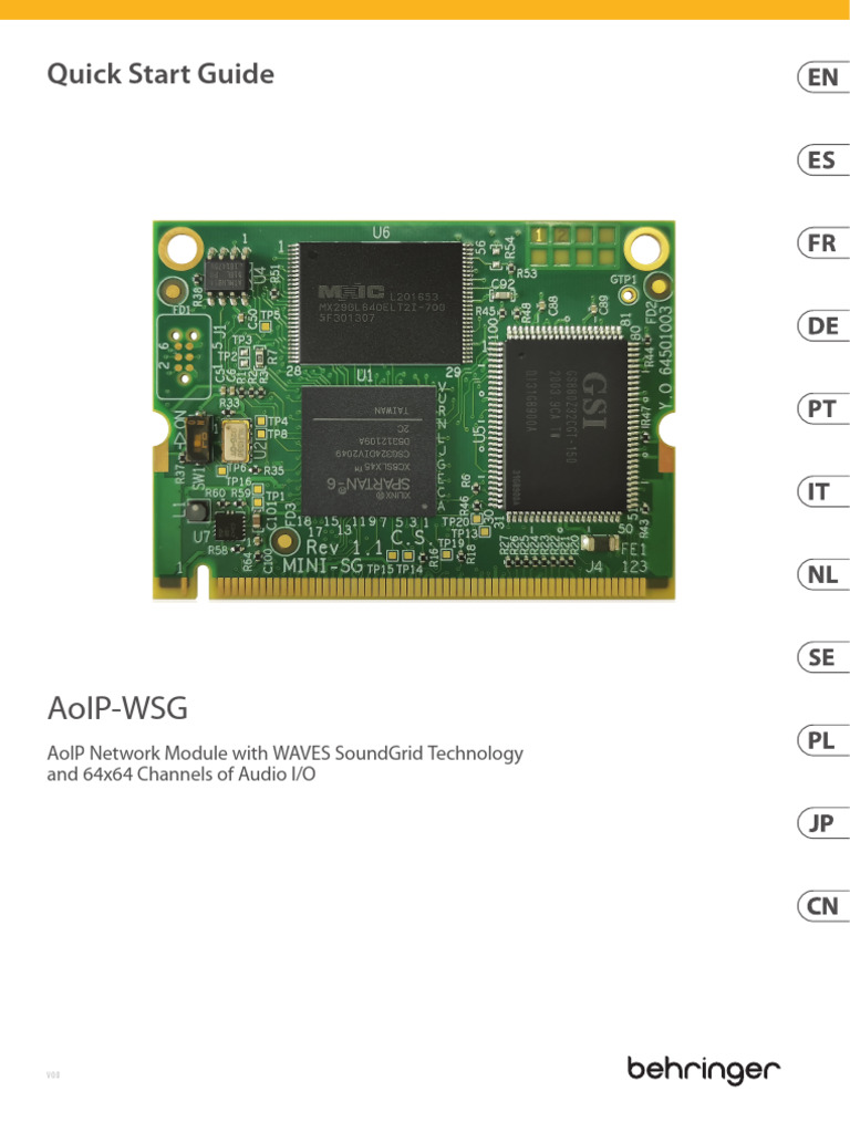 Behringer AOIP-WSG Module Quick Start Guide | PDF | Hardware de la computadora | Informática