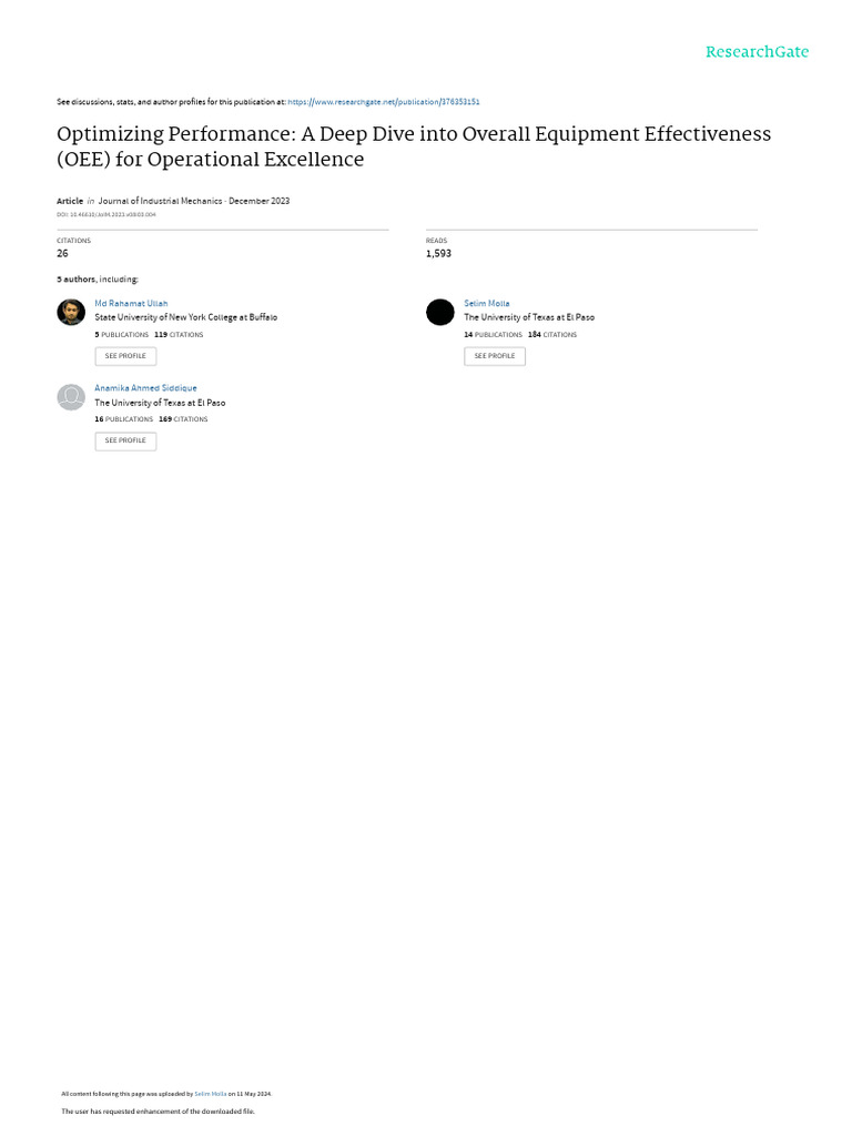 Optimizing Performance ADeep Diveinto Overall Equipment Effectiveness ...