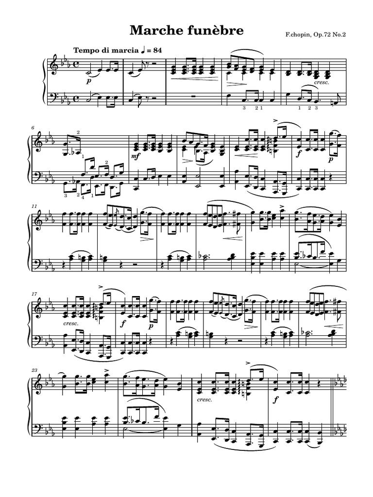 Chopin Op.72 No.2 Marche Funèbre | PDF | Musical Compositions | Piano ...