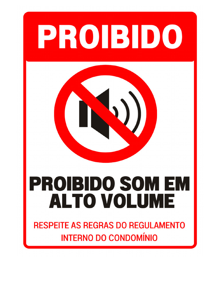 Placa Proibido Som Alto | PDF