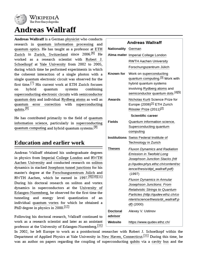 Andreas_Wallraff | PDF | Electromagnetism | Theoretical Computer Science