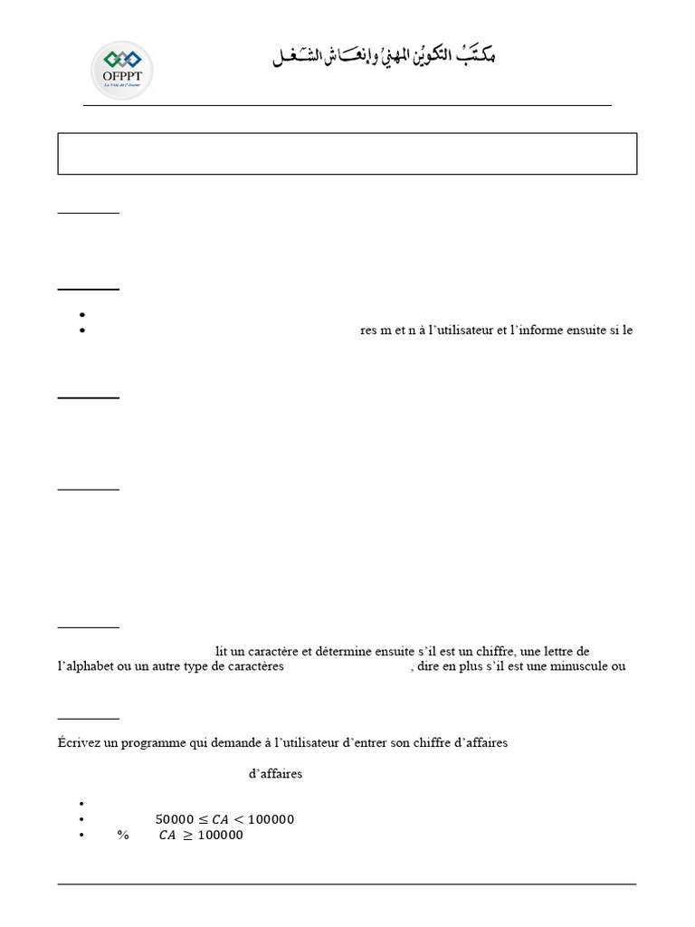 TD2 Traitement Alternatif: Exercice 1 | PDF | Programme informatique | Programmation