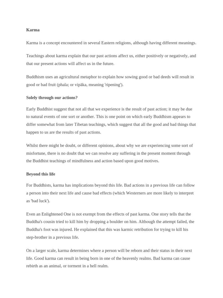 Karma | PDF | Karma | Indian Philosophy