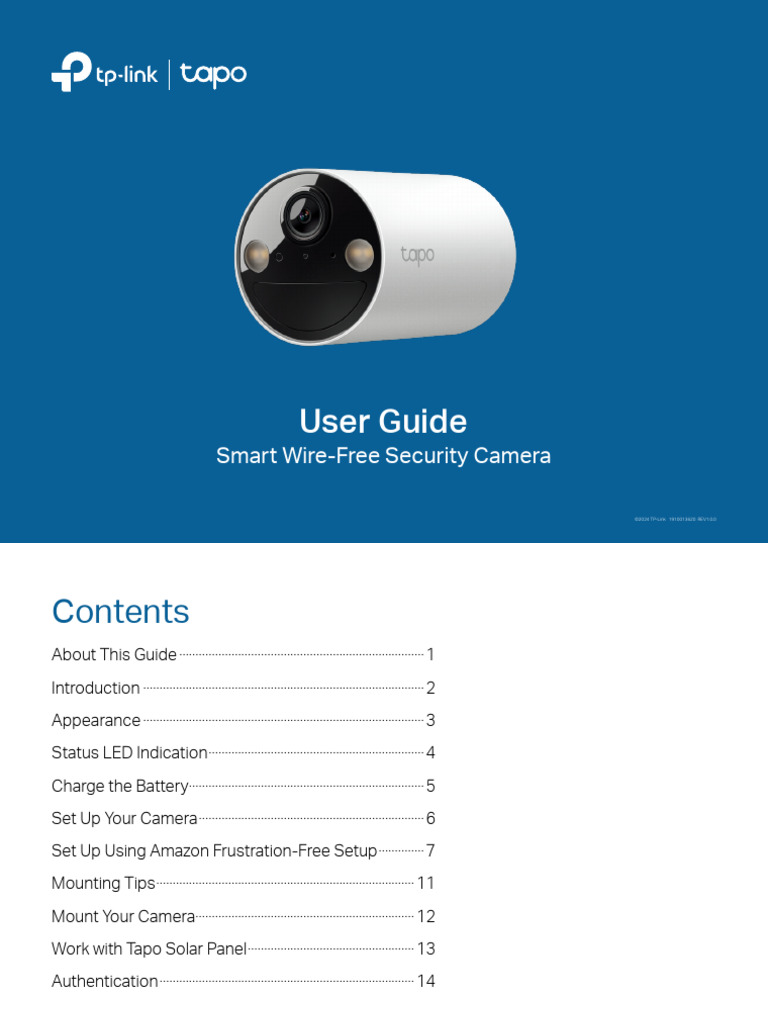 1910013618_Tapo C410&C402&TC82 1.0&1.6_UG_V1 | PDF | Electromagnetic ...