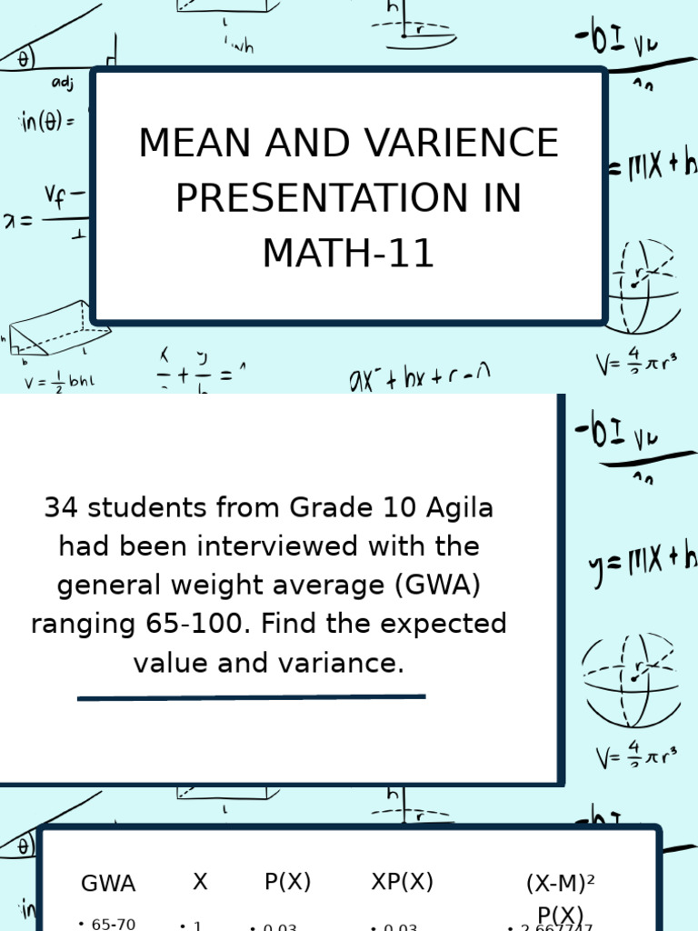 Grade 10 GWA Mean & Variance Analysis | PDF