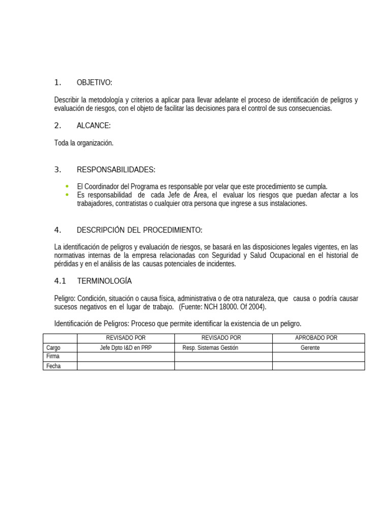 Procedimiento Iper | PDF | Riesgo | Evaluación de riesgos