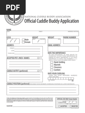 Cuddle Application Form
