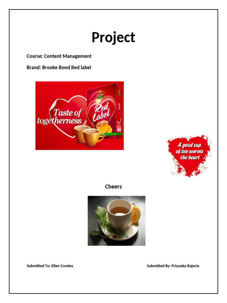 Brooke Bond Red Label Content Project | PDF