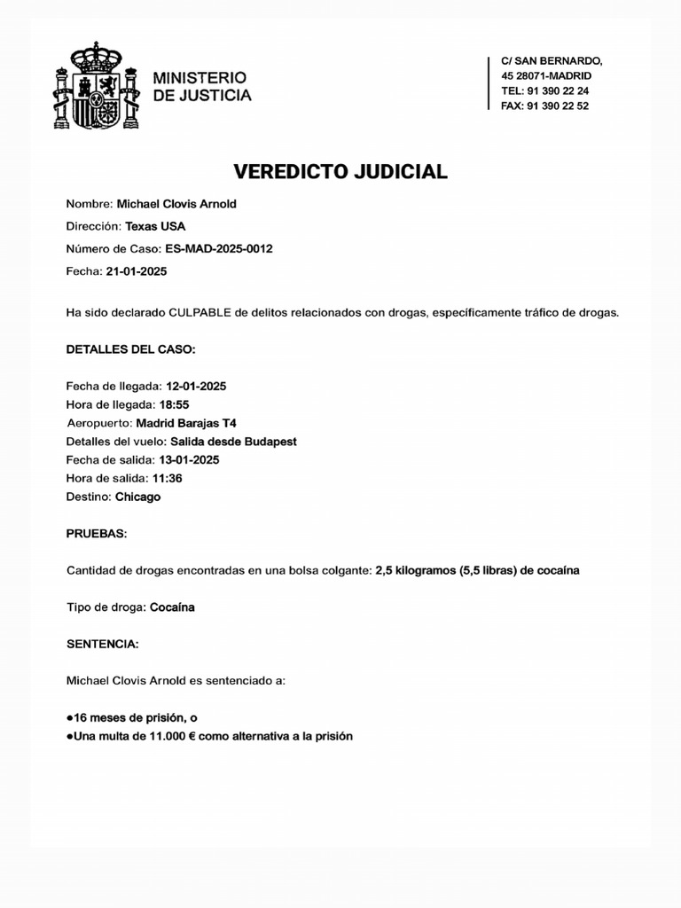 VEREDICTO JUDICIAL Michael Clovis Arnold_ | PDF