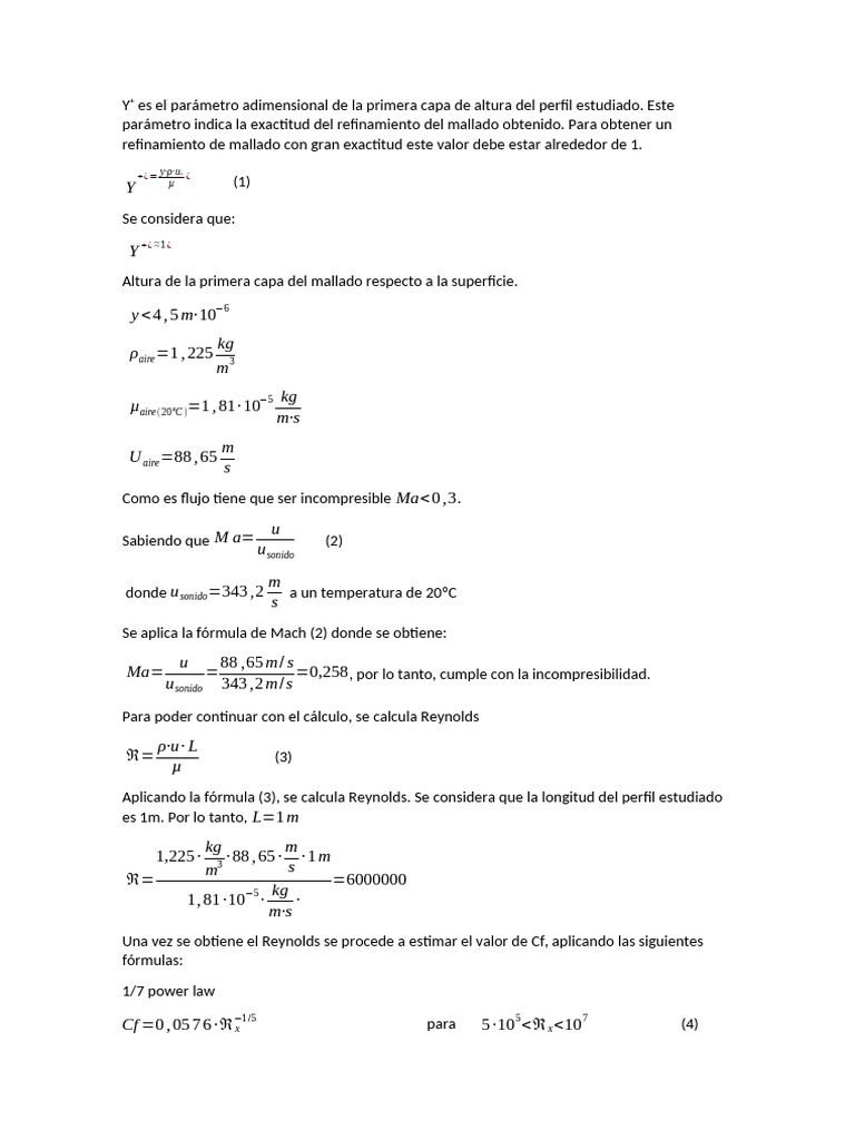 Cáculo de Yplus | PDF