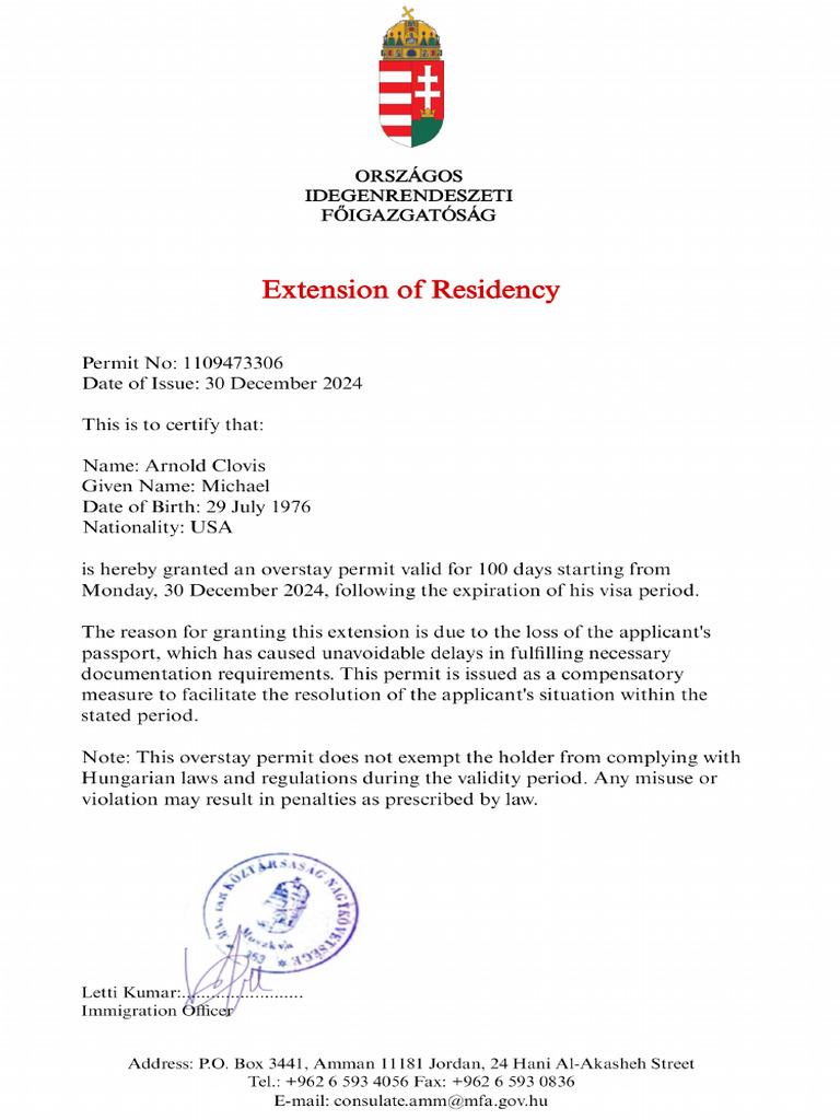 Extension of Resi Permit | PDF