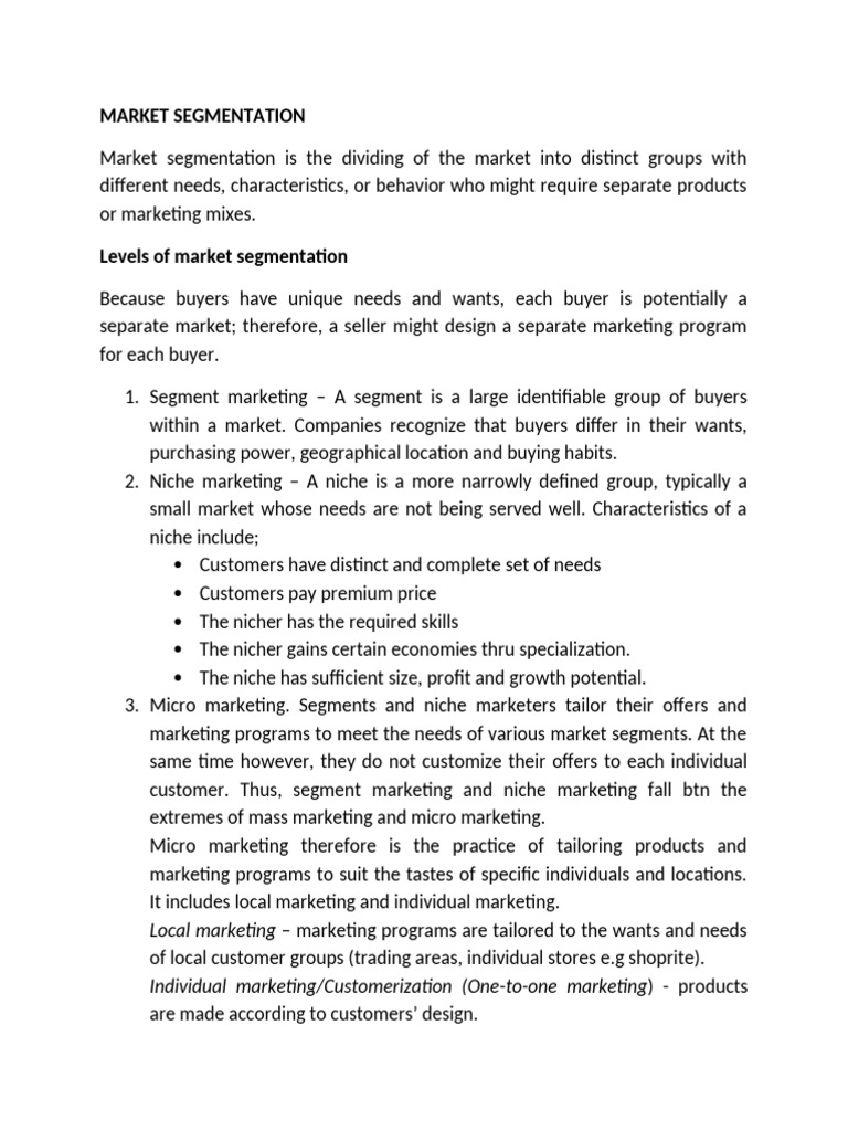 Marketing Segmentation | PDF | Marketing | Market Segmentation