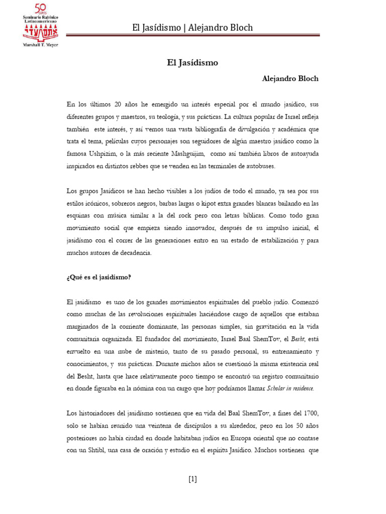 Introducción al Jasídismo: Historia y Creencias | PDF | Judaísmo ...