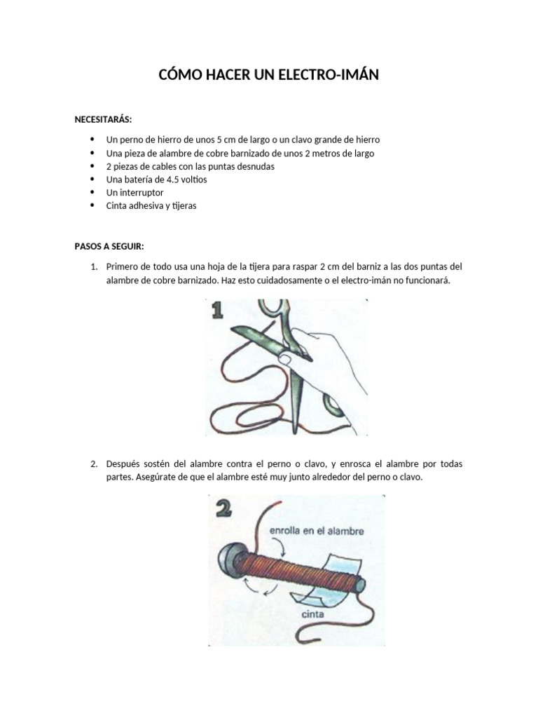 COMO HACER UN ELECTRO-IMAN | PDF