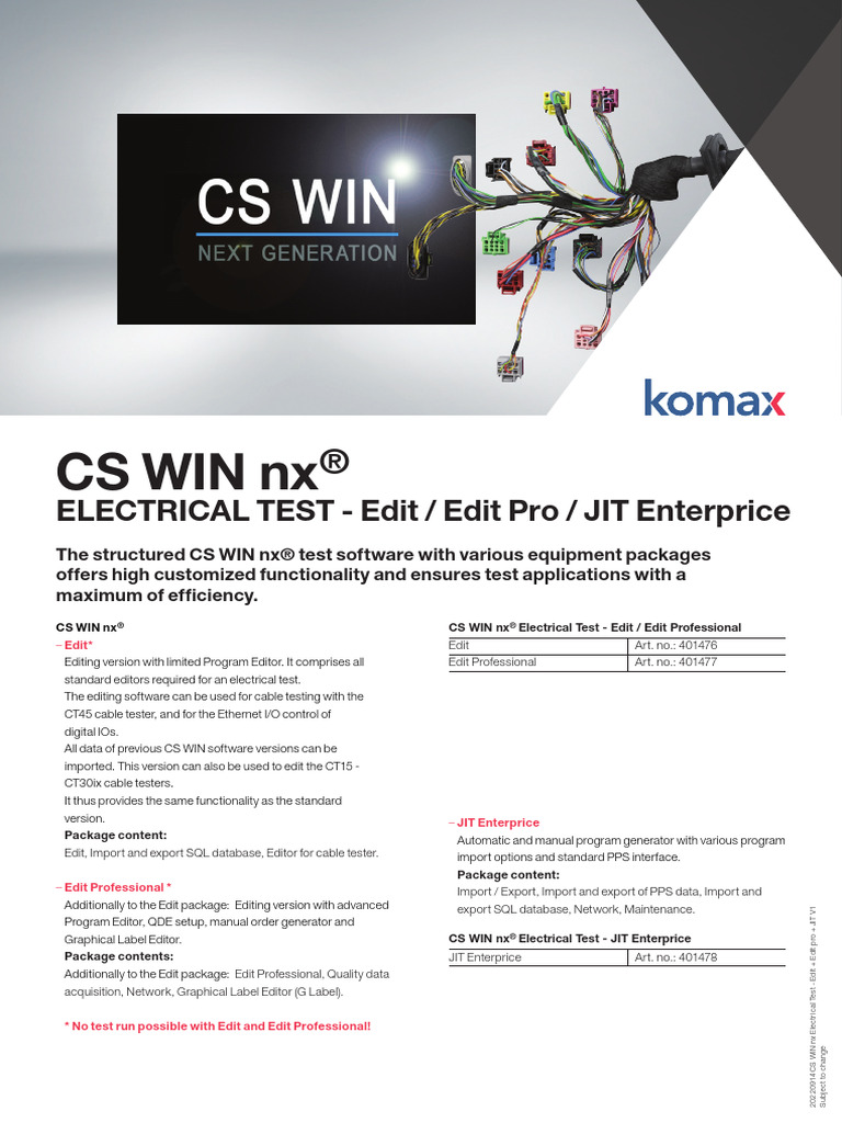 CS WIN NX Electrical Test - Edit - Edit Pro - JIT-E-1 | PDF