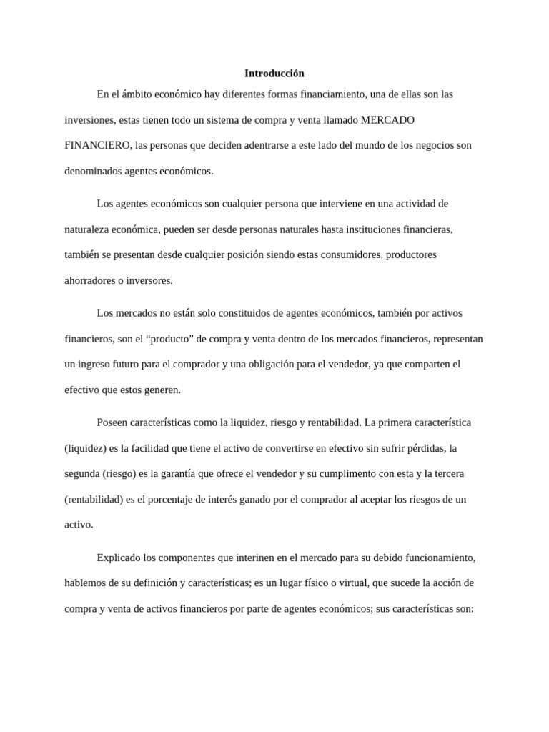 Introduccion DE MATE | PDF | Mercado (economía) | Inversiones