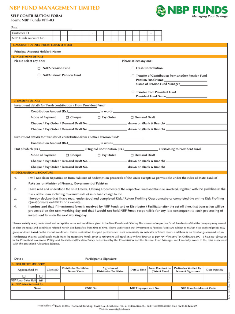 Contribution Form NPF 03 | PDF