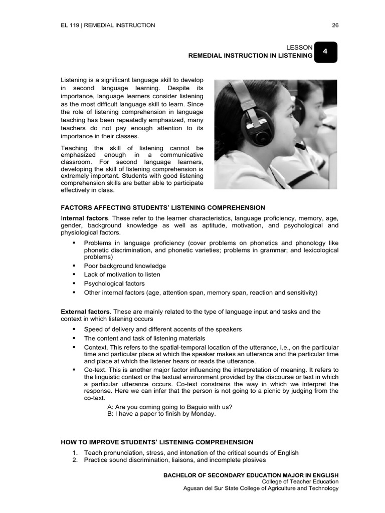 Lesson 4 - Remedial Instructions | PDF | Second Language Acquisition ...