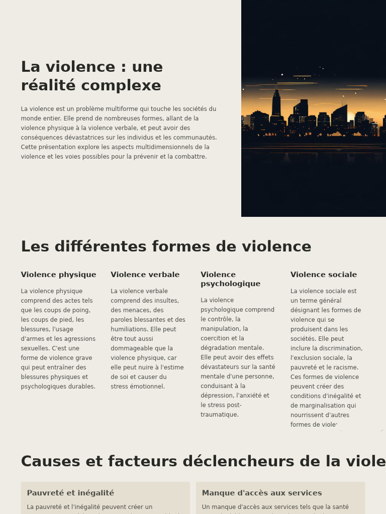 Causes de la violence physique | PDF | La violence | Santé mentale