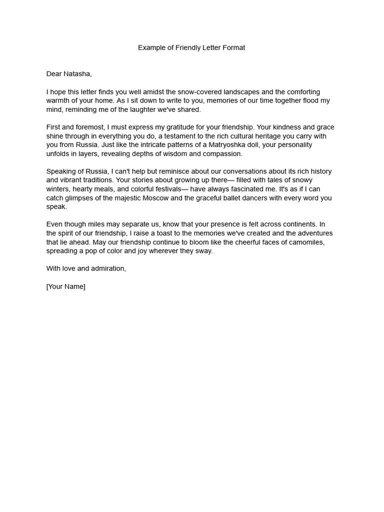 Friendly Letter Format | PDF