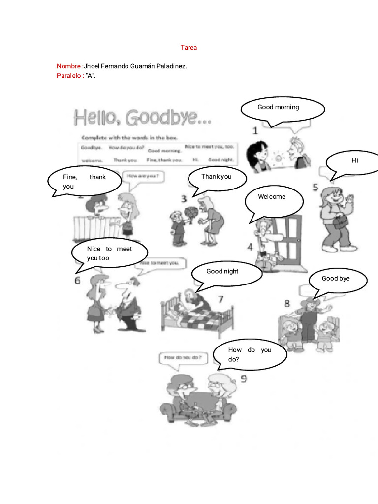 Basic English Greetings and Farewells | PDF