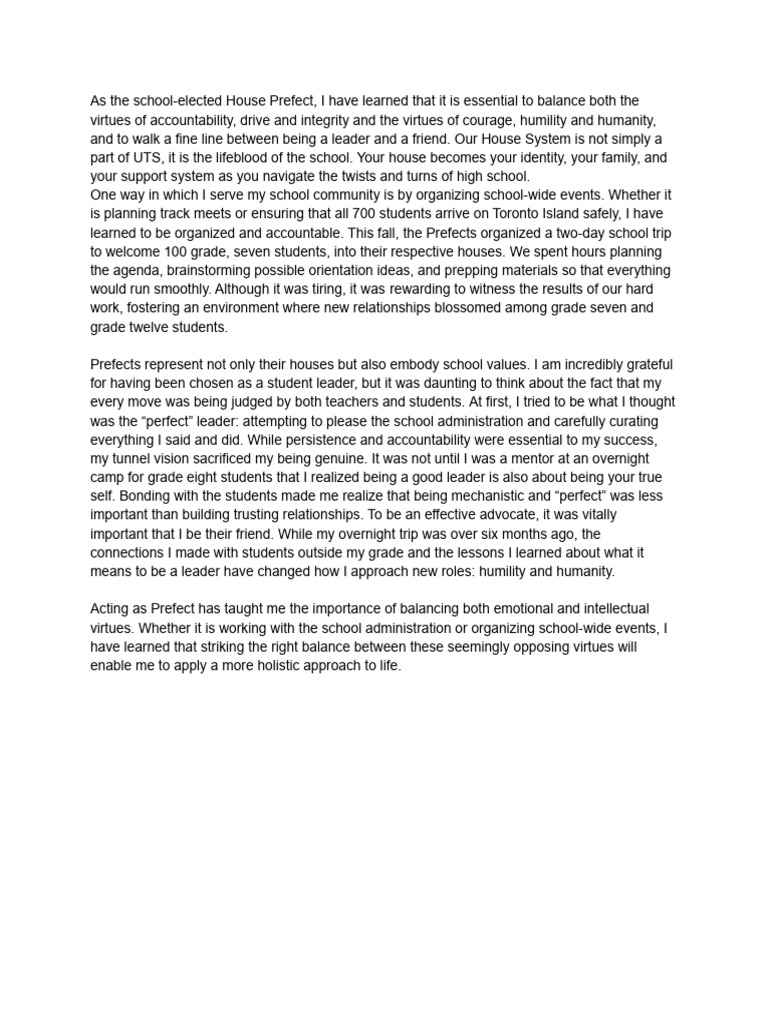 Western Ivey HBA Character Supplementary Application 2 | PDF | Virtue ...