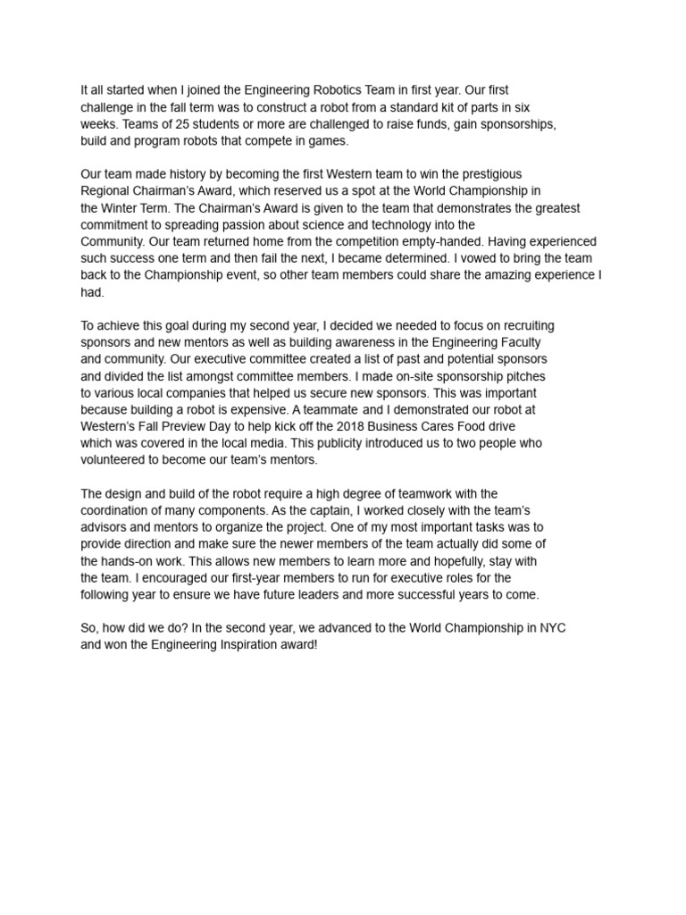 Western-Ivey-HBA-Extracurricular-Supplementary-Application-1 | PDF