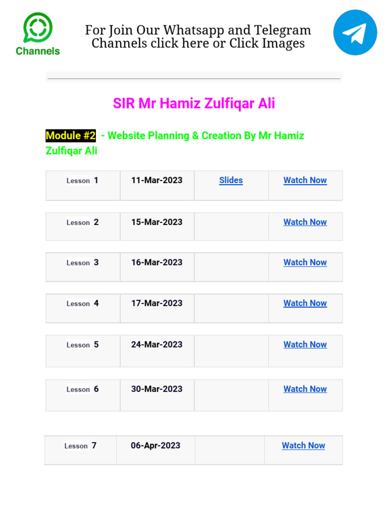 IDM Pakistan Course All Links | PDF | Web 2.0 | Multimedia