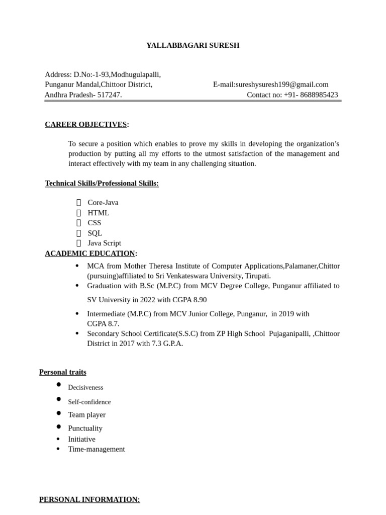 Suresh Resume | PDF