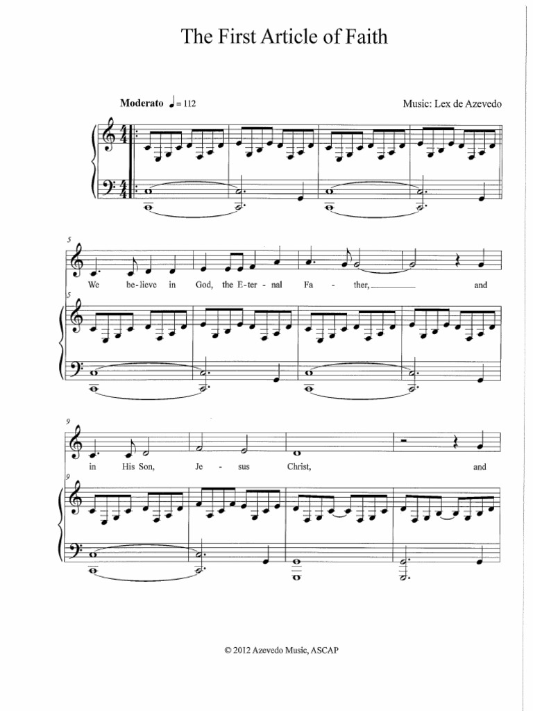 Articles of Faith Sheet Music | PDF